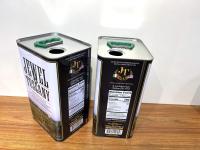China Empty 1L Square Extra Virgin Olive Oil Tin Can Cooking Edible Oil Metal 1000ML Rectangular Sunflower Oil Jar with Plastic Lids for sale