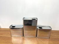 China Empty 1L Square Extra Virgin Olive Oil Tin Can Cooking Edible Oil Metal 1000ML Rectangular Sunflower Oil Jar with Plastic Lids for sale