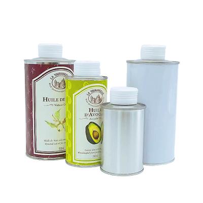 China Premium Quality Edible Oil Metal Container 750ML 1L 2L  Round and Square Olive Oil Tn Cans Manufacturers for sale