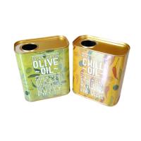 China Custom Logo Printed Food-grade Packaging 1L/2L/3L/4L Square Metal Tin Container for Rectangular Olive Oil Metal Can for sale