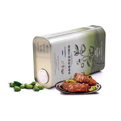 China Factory Wholesale Food Grade Empty 1L2L Rectangular Olive Oli Tin Cans Vegetable Cooking Square Metal Tin Packing Jars for sale
