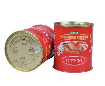 China Customized Metal Can Tomato Sauce Food Grade Tin Can OEM Brand Custom Tins Tomato Sauce Paste Metal Tin for Food for sale