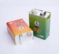 China 3L Olive Oil Green Tin Spout Cap UN Large Rectangular Tin Containers for sale