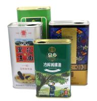 China 4L Cooking Oil Tin Can Square Plastic Lid for sale