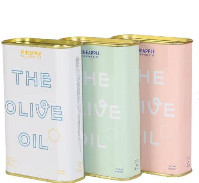 China Customized Olive Oil Tin Cans Printed Cooking Oil Cans With Cylindrical Shape for sale