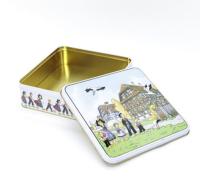 China Rectangular Candy Cookies Metal Tin Biscuit Tin Container for sale