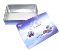China Personalized Rectangle Cookie Tin Cans 350g Chocolate Packing Container for sale