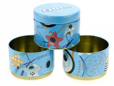 China Round Sublimation Tinplate Cookie Tin Cans Food Packaging for sale