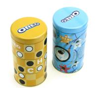 China Round Candy Cookie Tin Cans 90x160mm Airtight for sale