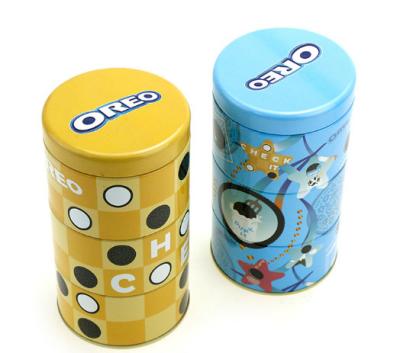 China Round Candy Cookie Tin Cans 90x160mm Airtight for sale
