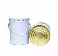 China Offest Pringting 20 Liter Painted Metal Buckets With Flower Shape Lid for sale