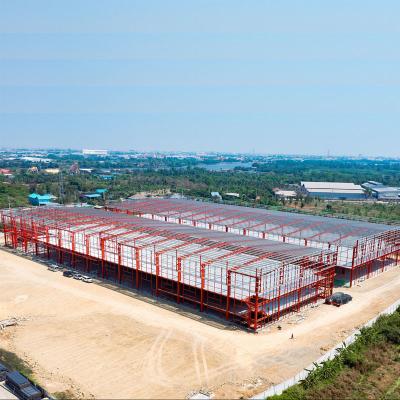China Prefabricated Steel Frame Storage Building 25m x 50m x 7m Quick Assembly Bolt Connection Construction for sale