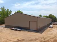 China Rockwool Insulation Q345 Steel Grade Metal Warehouse Building With Round Bar Brace for sale