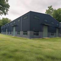 China Multi Bay Bolt Connection Steel Structure Commercial Building Custom Size Industrial Office Showroom Metal Frame Construction for sale
