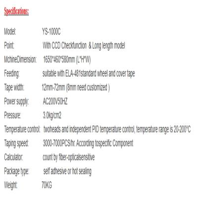 China YS-1000B Semi-auto Component Taping Machine for sale