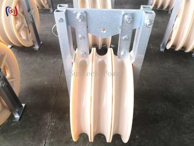 China Aluminium Sheave Large Diameter Rope Pulley 60KN Fiber Optic Stringing Blocks for sale