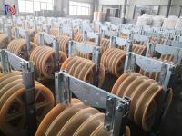 China Aluminium Sheave Large Diameter Rope Pulley 60KN Fiber Optic Stringing Blocks for sale