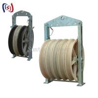 China Professional 660 Stringing Block for High Tension Overhead Conductor with Rubber Lined Aluminium Sheave and 60KN Rated Load for sale
