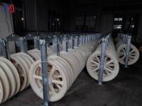 China Professional 822 Stringing Block with 30-150KN Rated Load and MC Nylon Sheave for High Tension Overhead Conductor and OPGW Installation for sale