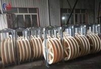China Professional 822 Stringing Block with 30-150KN Rated Load and MC Nylon Sheave for High Tension Overhead Conductor and OPGW Installation for sale