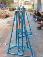 China Cable Reel Stand with 10-50KN Rated Load, Height Adjustment Range 450-1300, and 22-44KG Weight for Cable Drum Release for sale