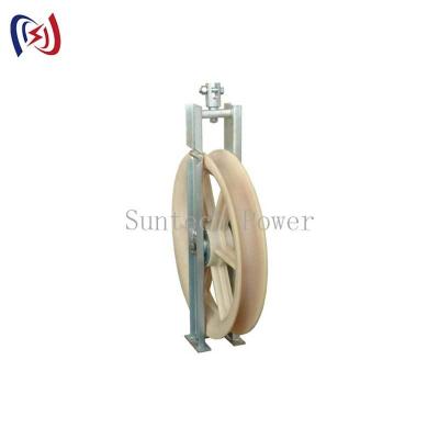 China OPGW Cable Stringing Block with Large Diameter Sheave Steel Support Frame and Suspension Installation Design for sale