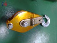 China Nylon Sheave Hoisting Tackle with Steel Side Plate Frame and Hook Suspension for Power Construction for sale