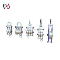 China Hoisting Tackle Aluminum Sheave Pulley Block with Galvanized Steel Frame and High-Strength Sheaves for Power Line Lifting for sale