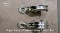 China Hoisting Tackle Aluminum Sheave Pulley Block with Galvanized Steel Frame and High-Strength Sheaves for Power Line Lifting for sale