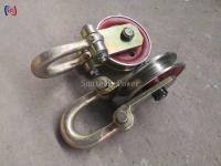 China Single Sheave Stringing Block with Galvanized Steel Frame Precision-Machined Sheave and Heavy-Duty Shackle Connection for sale
