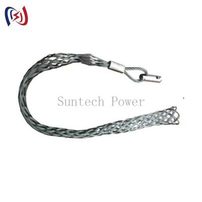 China Mesh Sock Connector for ACSR70-1250 Conductors with 15-120KN Rated Load, Zinc-Nickel Anti-Corrosion Finish, and Self-Tightening Interlocked Weave for sale