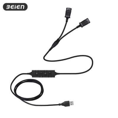 China QD Quick Disconnect Y-Splitter Training Cable to USB Adapter for Call Centers for sale