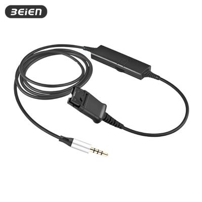 China Wired Headset QD Cable, Quick Disconnect to 3.5mm 4-Pole Audio Adapter Cord for Laptop Smart Phones and Tablets for sale