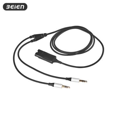 China BNQD Headset Quick Disconnect QD Cable to Dual 3.5mm Plugs Adapter, Wired Headset Cord for PC for sale
