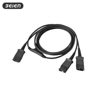 China QD Quick Disconnect 3-Way Training Cable for Call Centers, Headset Splitter Cord for Agent Coaching for sale