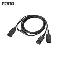 China QD Quick Disconnect 3-Way Training Cable with Mute Button for Call Centers, Headset Splitter Cord for Agent Coaching for sale