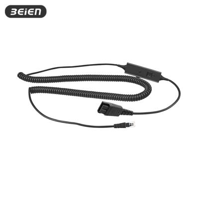 China QD Quick Disconnect Cable to RJ9 Telephone Headset Cable for IP Desk Phones Plug and Play for sale