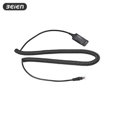 China BNQD Quick Disconnect to RJ9 4P4C Headset Cable for Call Centers & Desk Telephones for sale