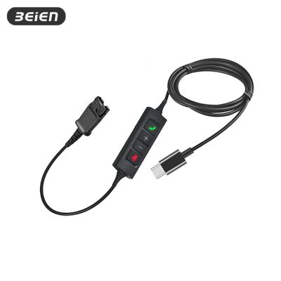 China Quick Disconnect QD To Type C Headset Cable With Inline Control For PC Tablet for sale