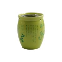 China Green Ceramic Moxibustion Jar with Internal Mesh for Wholesale Supply for sale