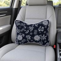 China Qiai Car Cushion in Navy Printed Fabric with Individual Gift Box for sale