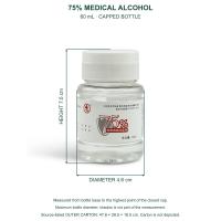 China 75% Medical Alcohol Disinfectant Liquid in a 60ml Compact Capped Bottle for sale