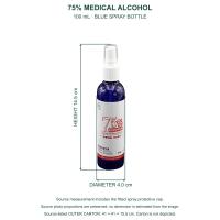 China 75% Medical Alcohol Disinfectant Liquid in a 100ml Blue Spray Bottle for sale