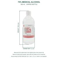 China 75% Medical Alcohol Disinfectant Liquid in a 500ml Capped Bottle for sale