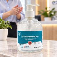 China 75% Alcohol Sanitizer Gel in a 500ml Round Bottle with Dispensing Pump for sale