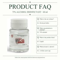 China 75% Medical Alcohol Disinfectant Liquid in a 60ml Compact Capped Bottle for sale