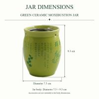 China Green Ceramic Moxibustion Jar with Internal Mesh for Wholesale Supply for sale