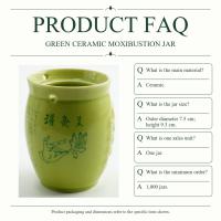 China Green Glazed Ceramic Moxibustion Jar for Wholesale Accessory Supply for sale
