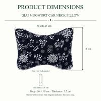 China Qiai Car Cushion in Navy Printed Fabric with Individual Gift Box for sale