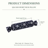 China Qiai Neck Bolster Pillow in Navy Printed Fabric with Individual Gift Box for sale